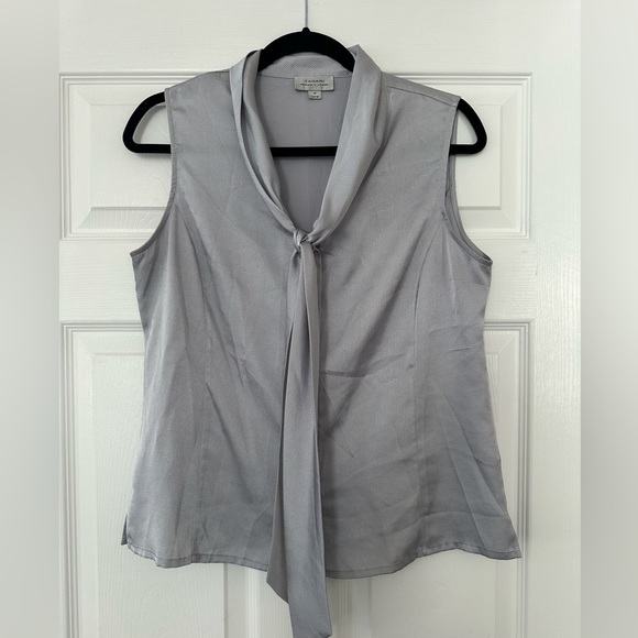 Tahari | Tops | Tahari Silver Tank Blouse | Poshmark